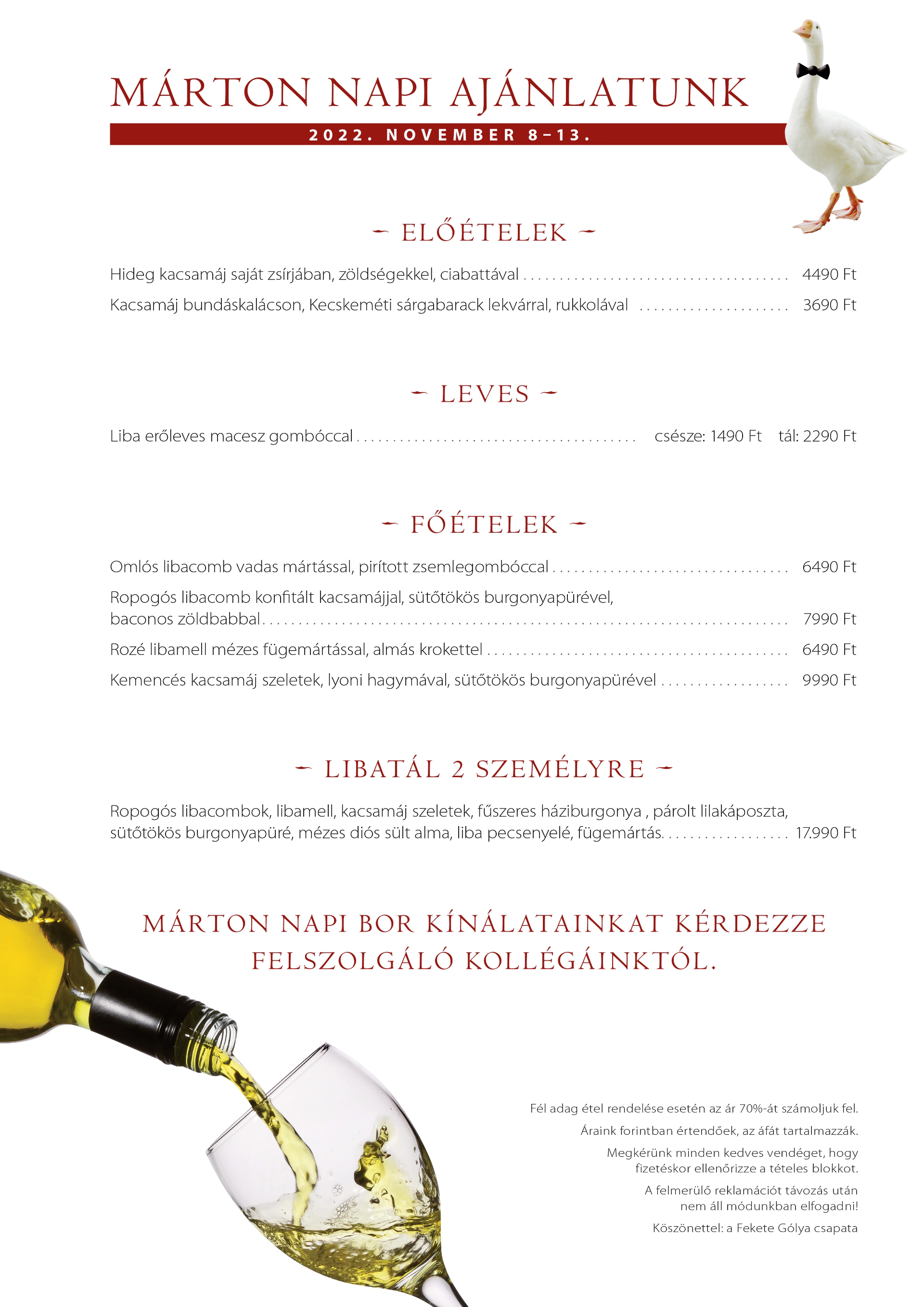 Étlap | Fekete Gólya étterem - Kecskemét étterem, feketegolya etterem ...